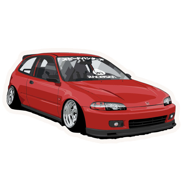 Honda Hatchback EG Sticker - Durable & Glossy